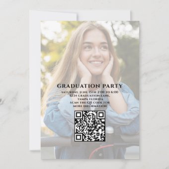 Graduation Grad Gold Calligraphy | QR Code Website Invitation | Zazzle