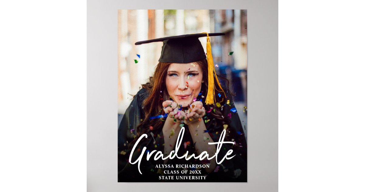 Graduation Graduate Photo Typography Poster V2 | Zazzle