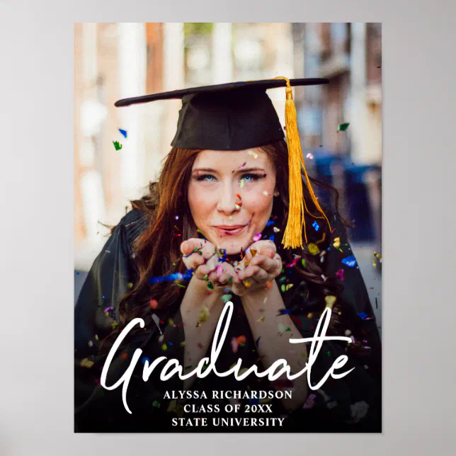 Graduation Graduate Photo Typography Poster V2 | Zazzle