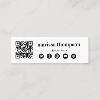 Graduation Graduate QR Code Social Media Mini Business Card | Zazzle