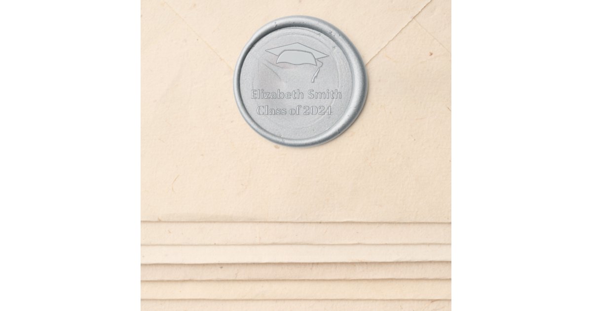 Graduation Graduate's Name Cap Class of 2024 Wax Seal Sticker | Zazzle