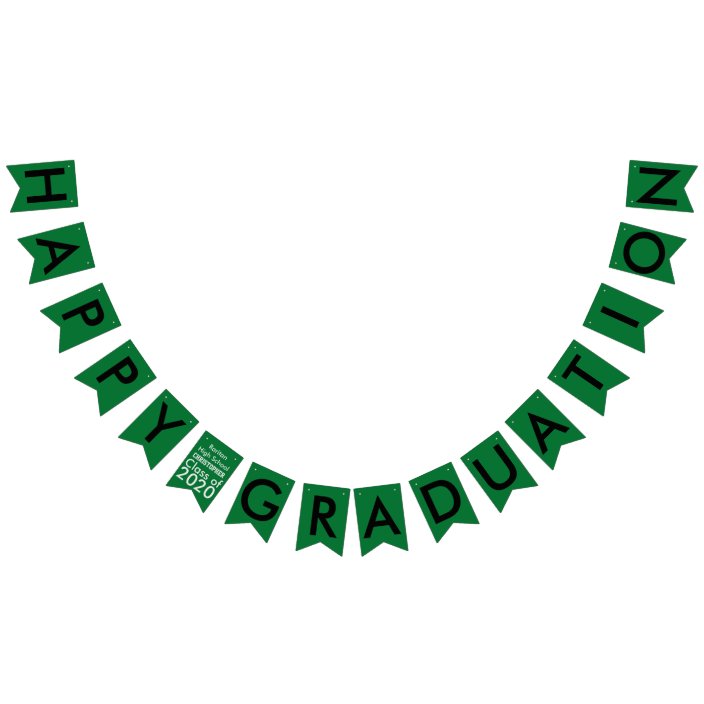 Graduation Green Black School Bunting Banner | Zazzle.com