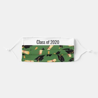 Graduation Green Diploma 2020 Adult Cloth Face Mask | Zazzle
