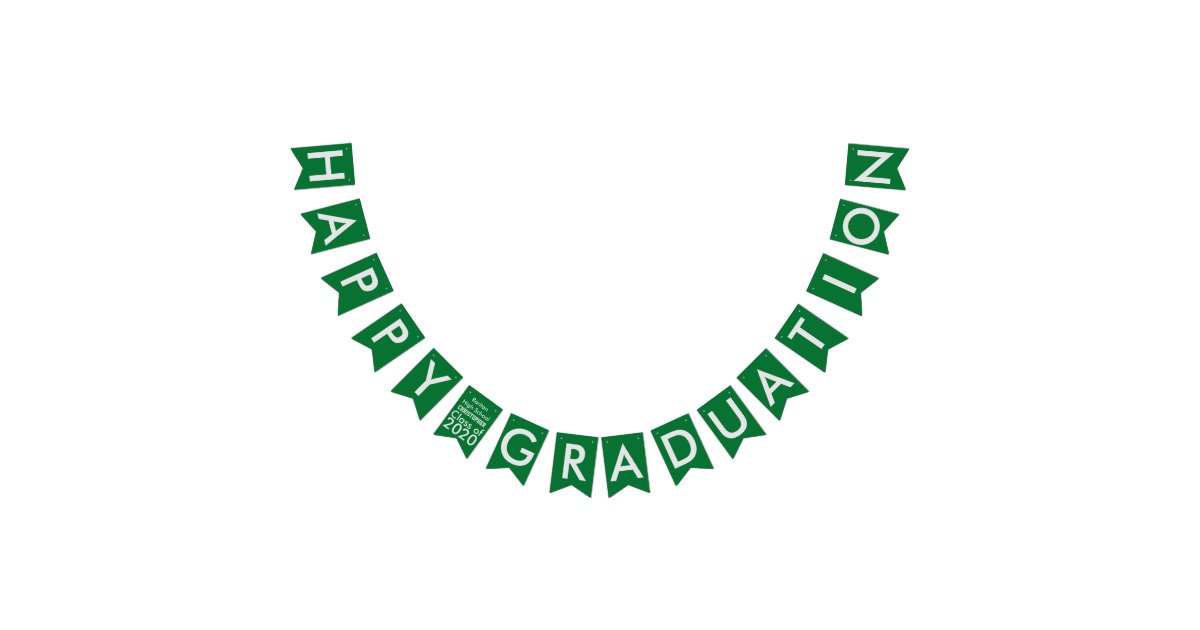 Graduation Green School Bunting Banner | Zazzle