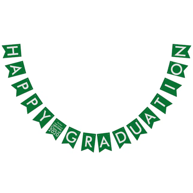 Graduation Green School Bunting Banner | Zazzle