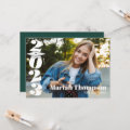 Graduation Green Typography Photo Class Of 2023 Invitation | Zazzle