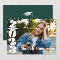 Graduation Green Typography Photo Class Of 2023 Invitation | Zazzle