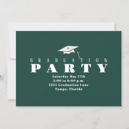 Graduation Green Typography Photo Class Of 2023 Invitation | Zazzle