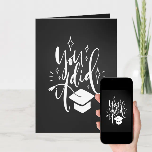 Graduation Greeting Card. You Did It Typography Card | Zazzle