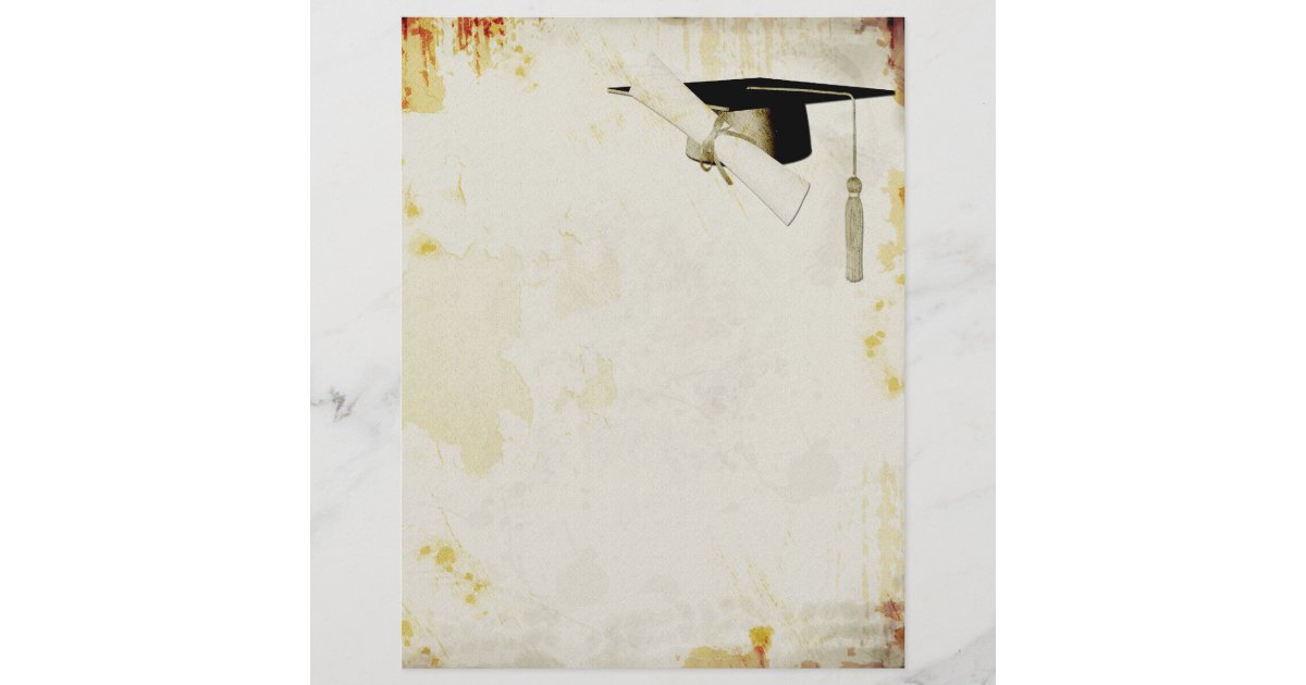 Graduation Grunge Letterhead | Zazzle