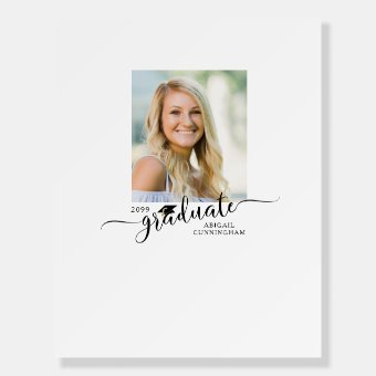 Graduation Guest Signatures Script Graduate Photo Foam Board | Zazzle
