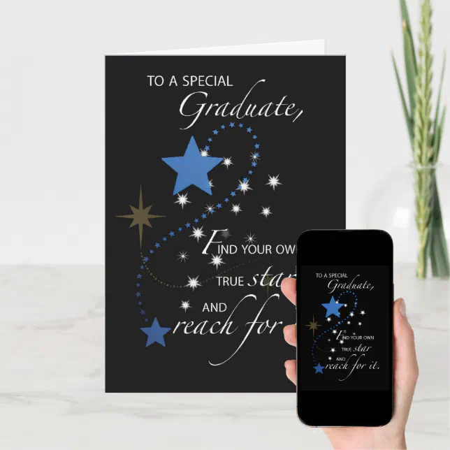 Graduation Guy, Young Man Star Congratulations Card | Zazzle