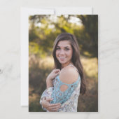 Graduation hand drawn bow wavy photo on back invitation | Zazzle