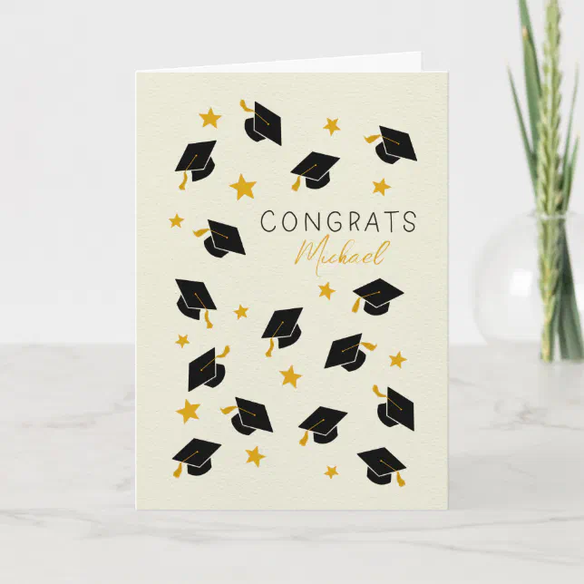 Graduation Handwritten Congrats Custom Name Card | Zazzle