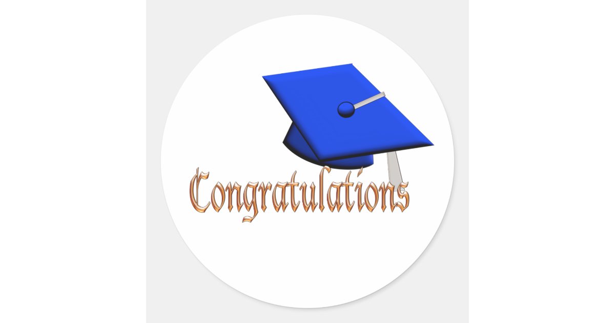 Graduation Hat Congratulations fun sticker | Zazzle