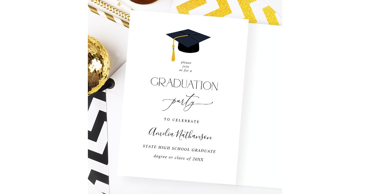 Graduation Hat Graduation Party Invitation | Zazzle