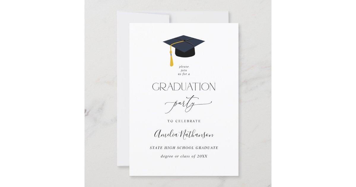 Graduation Hat Graduation Party Invitation | Zazzle