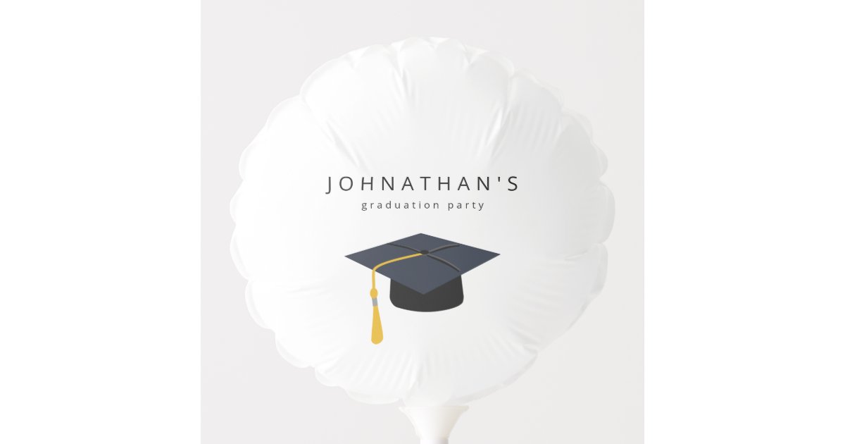 Graduation Hat Modern Name Balloon V2 | Zazzle