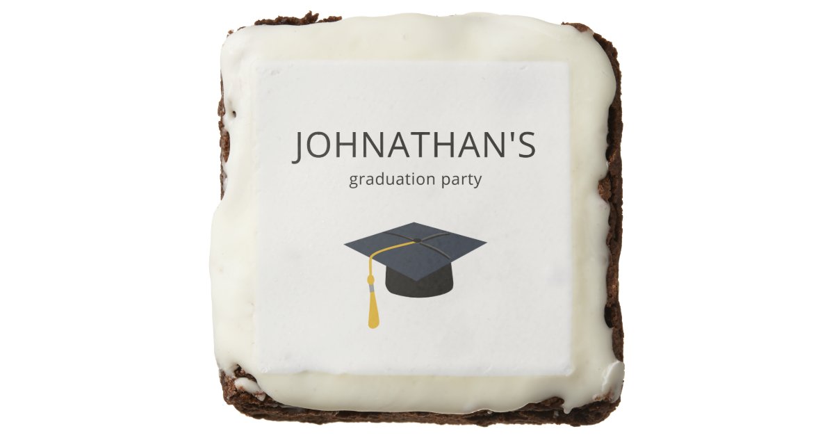 Graduation Hat & Name 2 Brownie | Zazzle