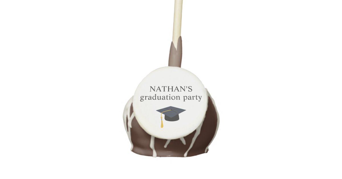 Graduation Hat & Name 2 Cake Pops | Zazzle