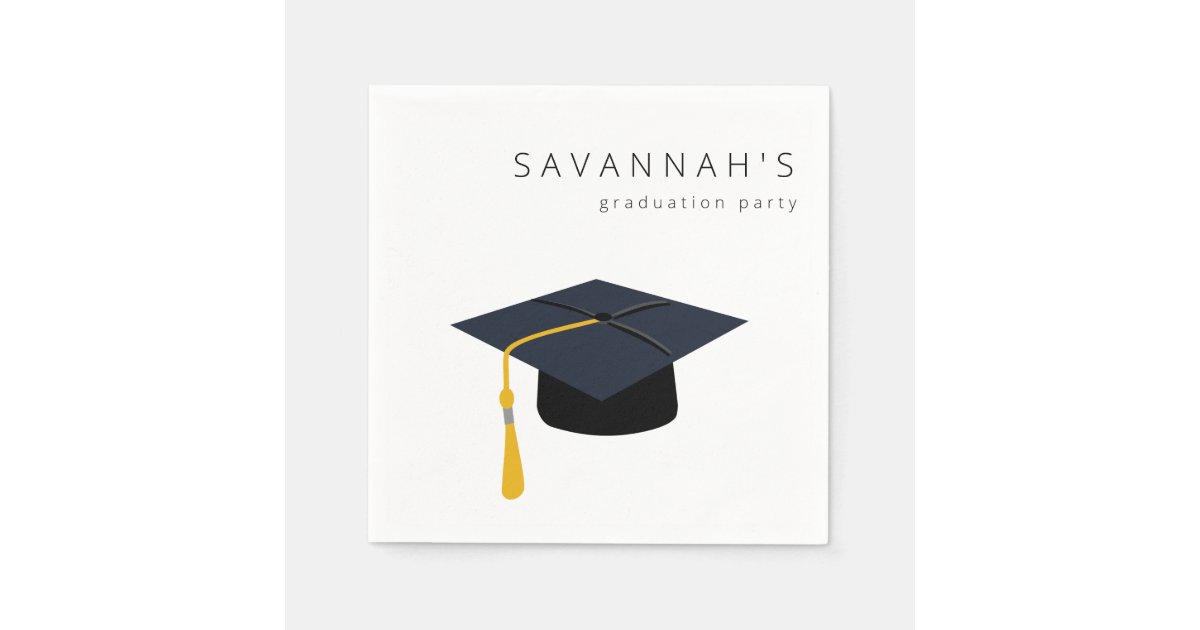 Graduation Hat & Name Party Napkins | Zazzle