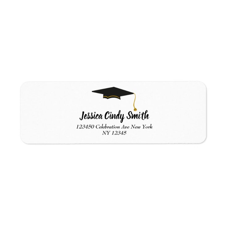 Graduation Hat Return Address Label | Zazzle