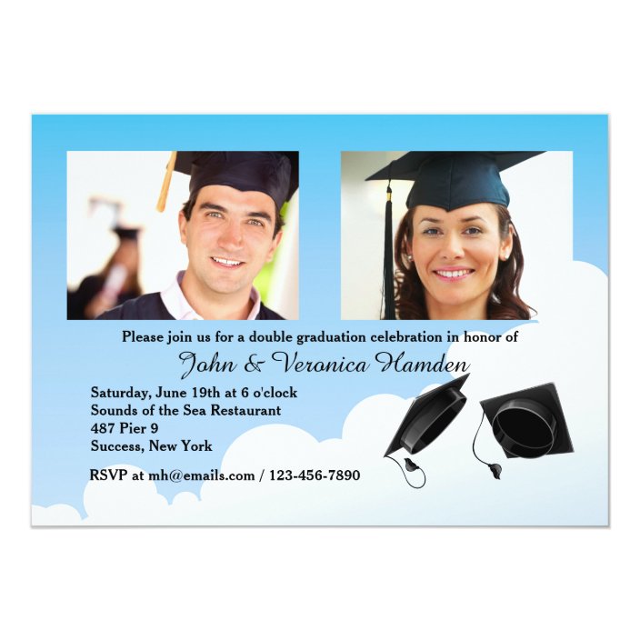 Graduation Hat Toss Photo Invitation | Zazzle.com
