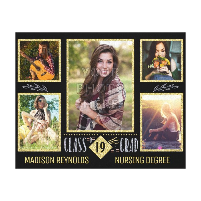Graduation High School College Grad Photo Collage Canvas Print | Zazzle.com