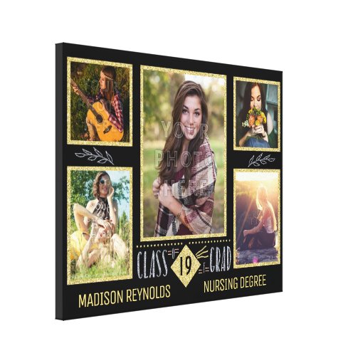 Graduation High School College Grad Photo Collage Canvas Print | Zazzle