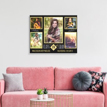 Graduation High School College Grad Photo Collage Canvas Print | Zazzle