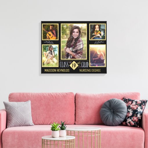 Graduation High School College Grad Photo Collage Canvas Print | Zazzle