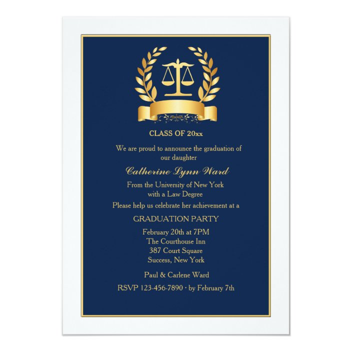 Graduation Honors Navy and White Invitation | Zazzle.com