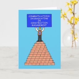 Graduation In Construction Management. Card | Zazzle