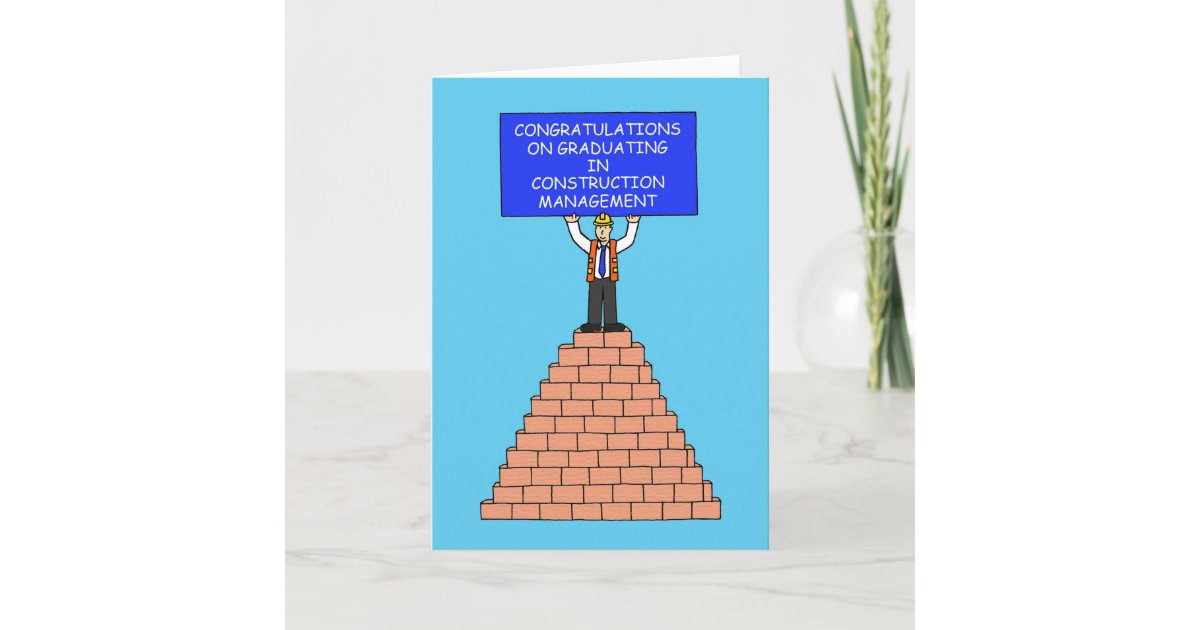 Graduation In Construction Management. Card | Zazzle
