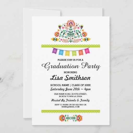 Graduation Invitation Party Fiesta Mexican Invite | Zazzle