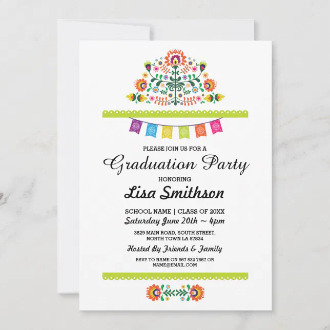 Graduation Invitation Party Fiesta Mexican Invite | Zazzle