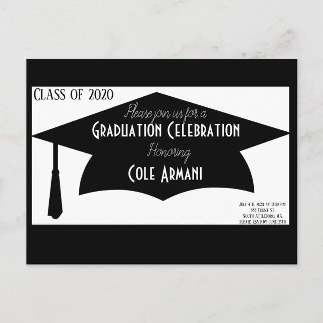 Graduation Invitation Postcard | Zazzle