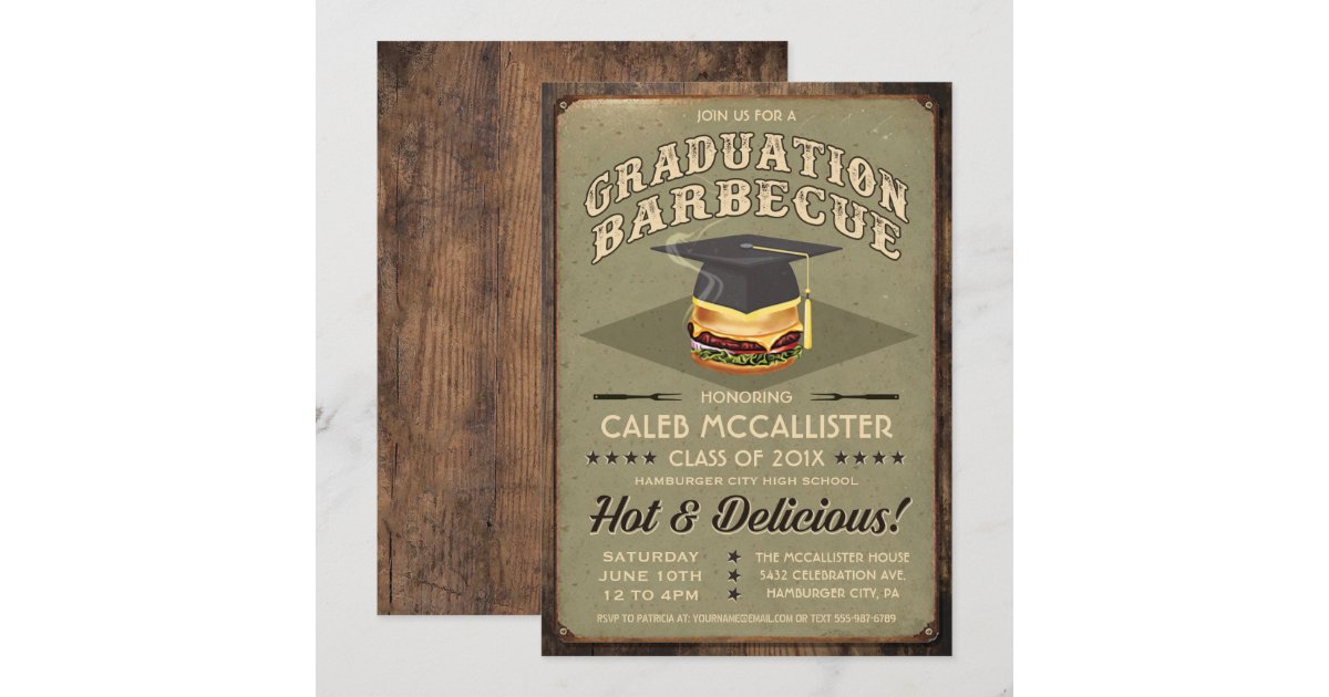 Graduation Invitations | BBQ Party | Zazzle