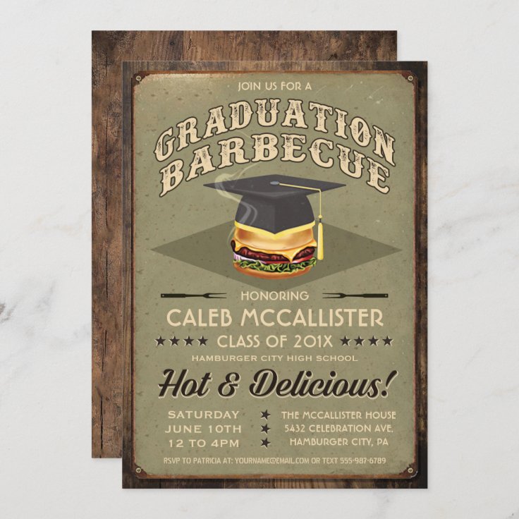 Graduation Invitations | BBQ Party | Zazzle
