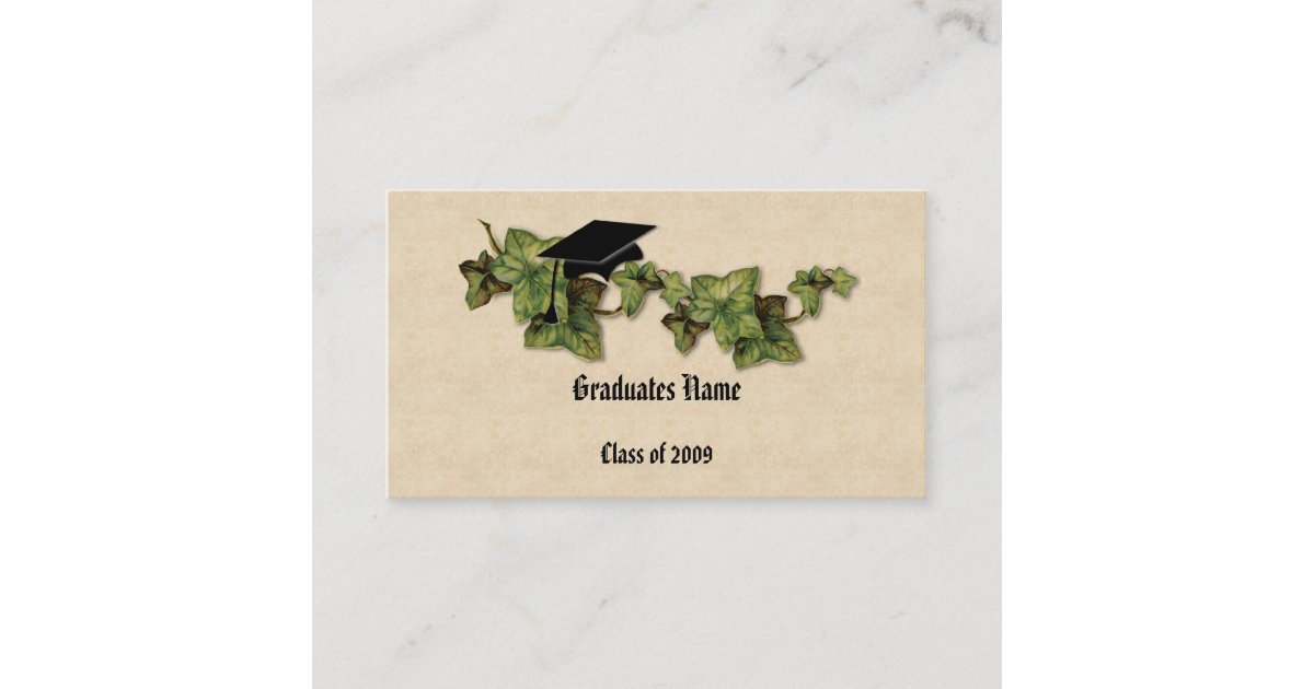 Graduation Ivy Name Card | Zazzle