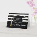 Graduation Junior High School with Cap Black White Card | Zazzle