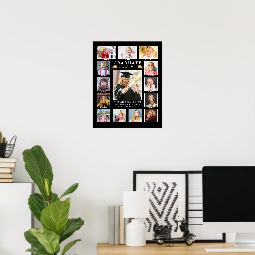 Graduation K-12 Photo Collage Graduate Keepsake Poster | Zazzle