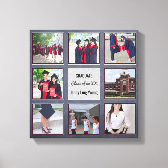 GRADUATION keepsake ADD PHOTOS Wall Art Chalkboard | Zazzle