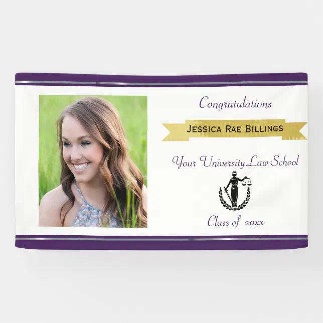 Graduation, Law School, Custom Photo, Banner | Zazzle