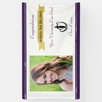 Graduation, Law School, Custom Photo, Banner | Zazzle