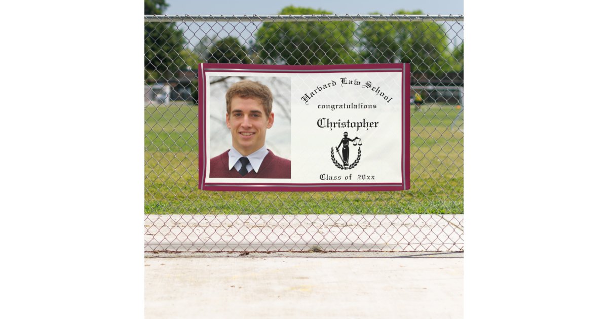 Graduation, Law School, Red, Crimson Custom Banner | Zazzle