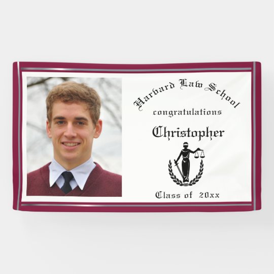 Graduation, Law School, Red, Crimson Custom Banner | Zazzle.com