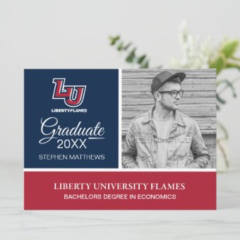 Graduation | Liberty Flames Letters Invitation | Zazzle