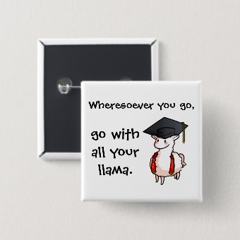Graduation Llama Button | Zazzle