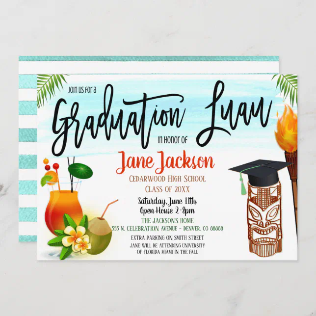 Graduation Luau Celebration Invitation | Zazzle